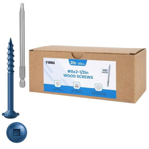 PHYSUN-#8 Pocket Hole Screws 2-1/2 Inch,2Lb Coarse Thread Wood Screws ...