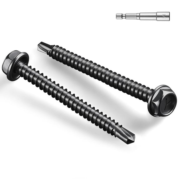 PHYSUN-#8 x 1-1/2 Inch Self Drilling Screws, (55pcs) 0.5 lbs Black Self ...