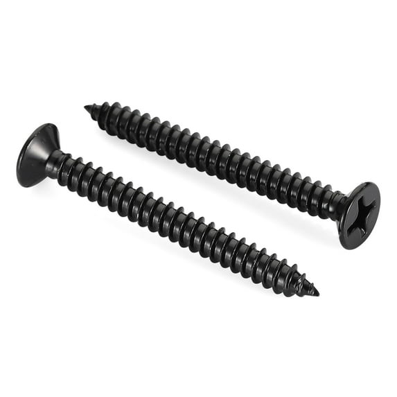 PHYSUN-#8 x 2 Flat Head Sheet Metal Screws Wood Screws, Black Finish ...