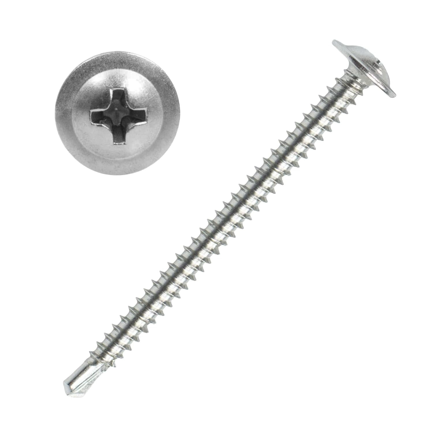 PHYSUN-#8 x 2 Sheet Metal Screws410 Stainless Steel Modified Truss Head ...