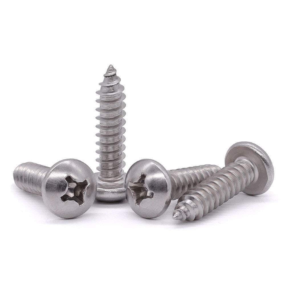 PHYSUN-#8 x 3/8" Pan Head Sheet Metal Screws, 304 Stainless Steel 18-8 ...