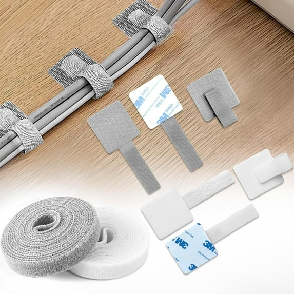 PHYSUN-Adhesive Under Desk Cable Management Kit - 45 PCS Sticky Back ...