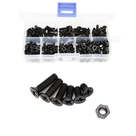 PHYSUN-BinifiMux M4 Flat Head Screws and Hex Nuts Phillips, Countersunk ...