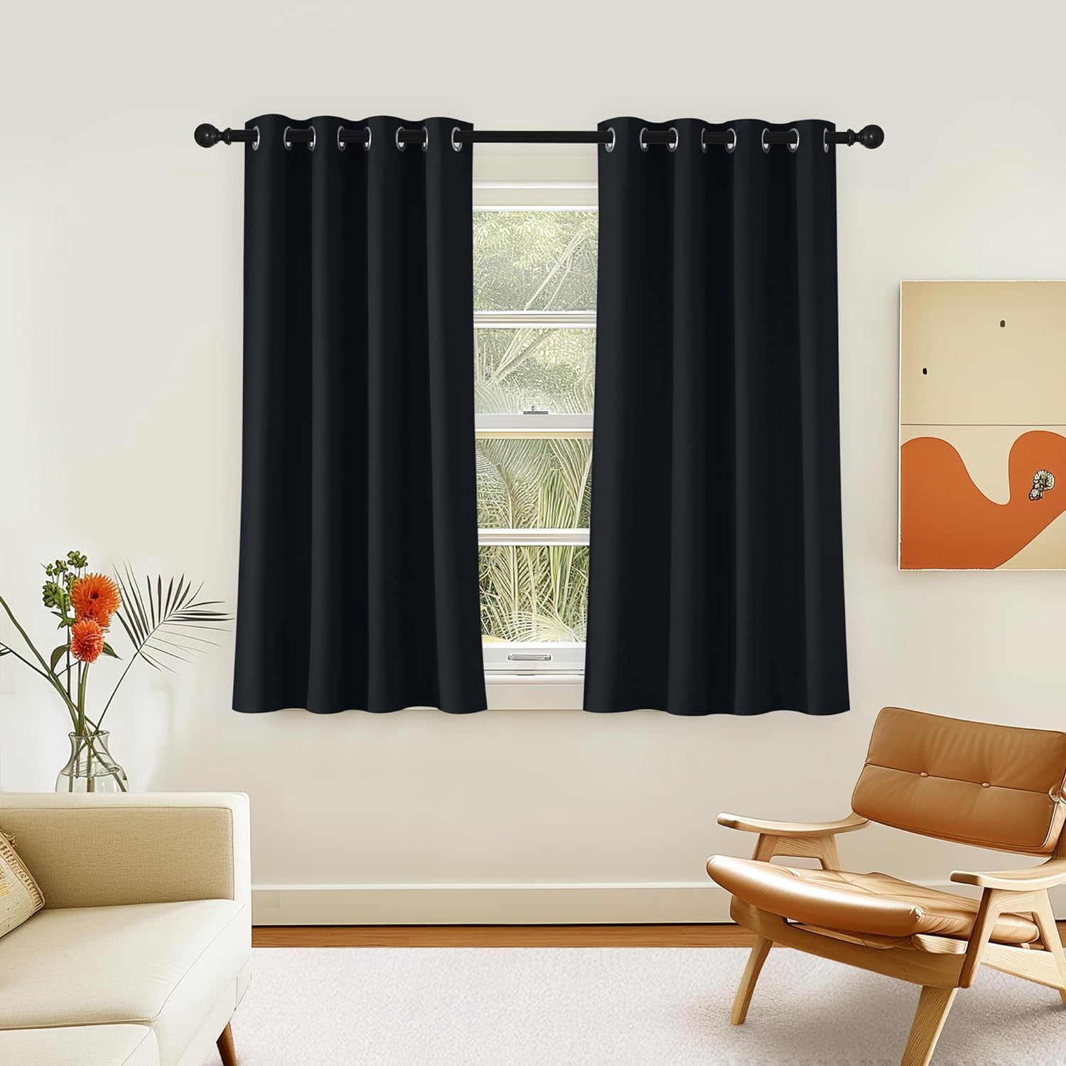 PHYSUN-Black Out Curtain for Kitchen Over Sink, Grommet Thermal Curtain ...