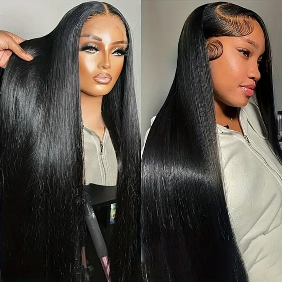 PHYSUN-Black Straight Lace Front Wigs Clueless Human Hair Wigs Long ...