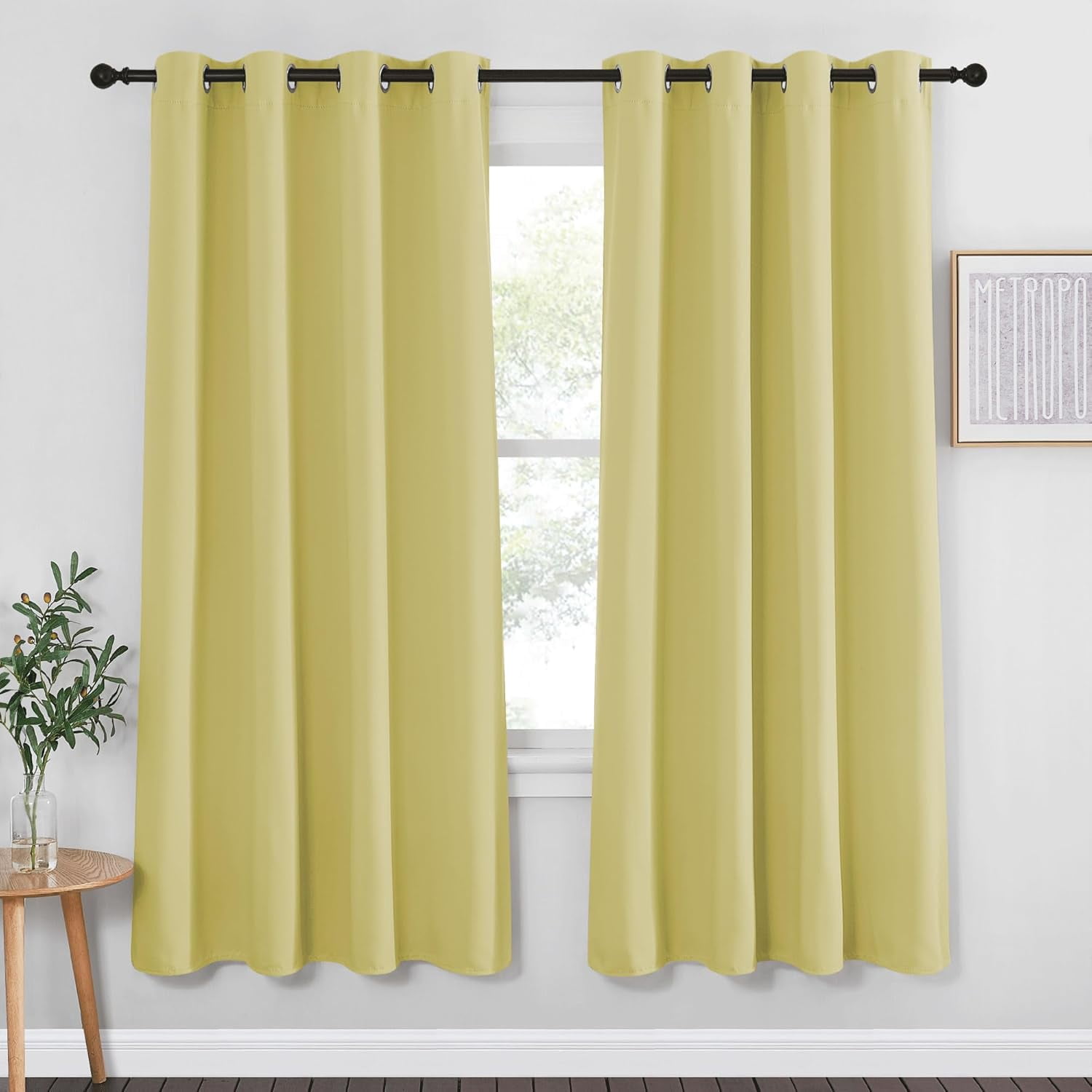 PHYSUN-Blackout Curtain Drape 72 inch Long - Grommet Noise Reducing ...