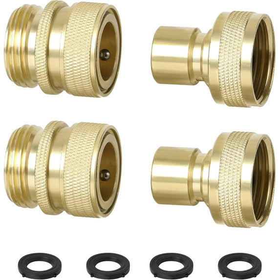 PHYSUN-Brass Full Flow Garden Hose Quick Connect Fittings, Solid Brass ...