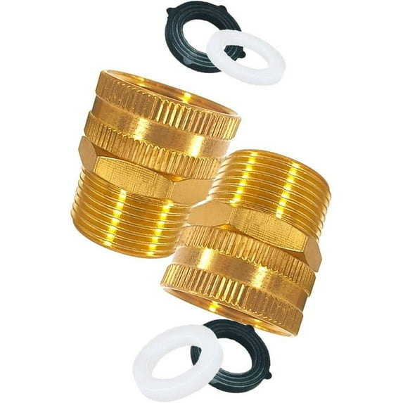 PHYSUN-Brass Garden Female Hose Fitting Connector, 3/4 GHT Female x 3/4 ...