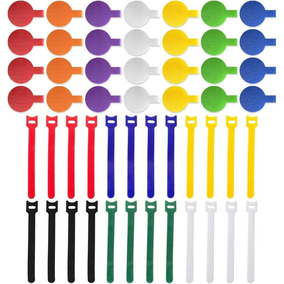 PHYSUN-Cable Management Kit, 28 Pcs Multi-color Cable Labels and 24 Pcs ...