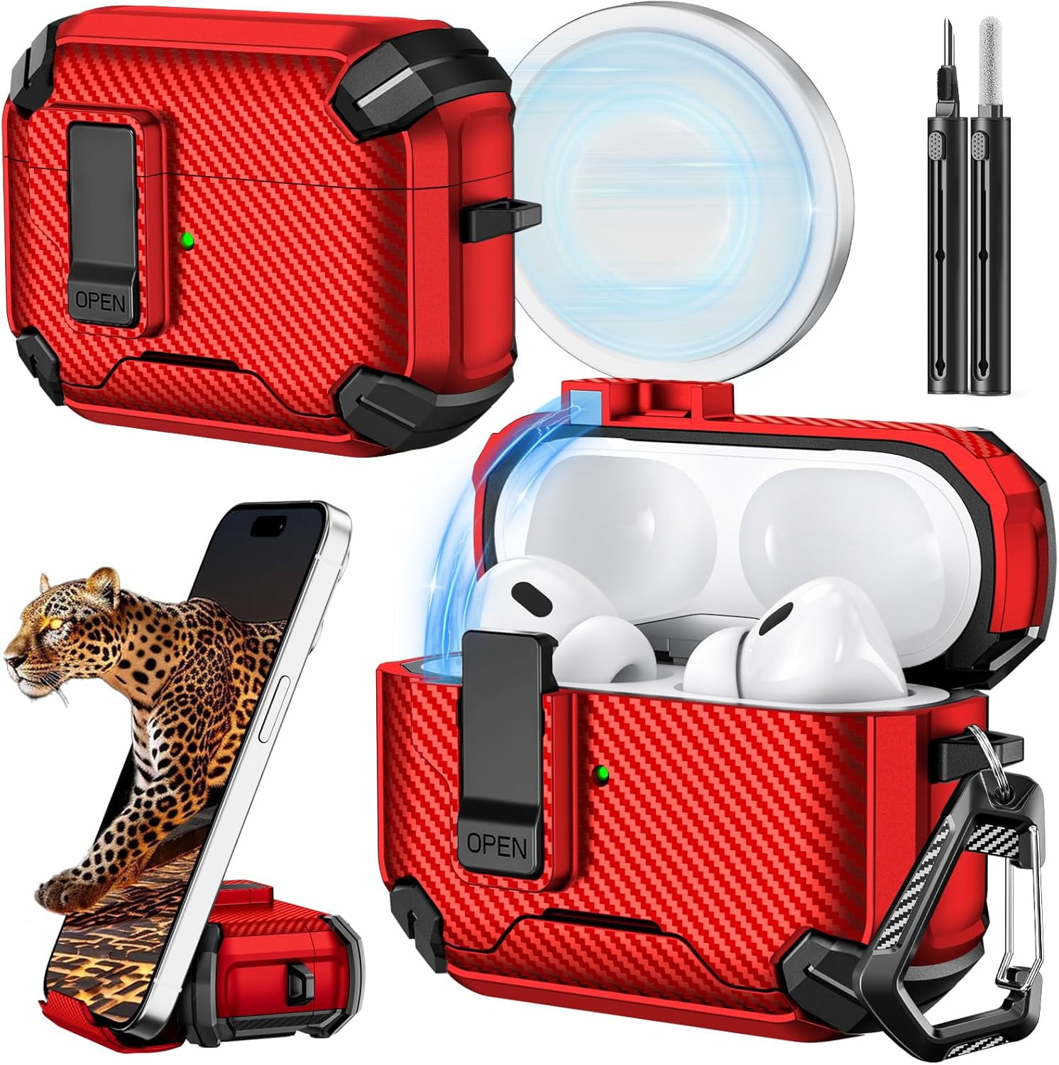 PHYSUN-Compatible with AirPods Pro 2nd/1st Generation Case Cover with ...