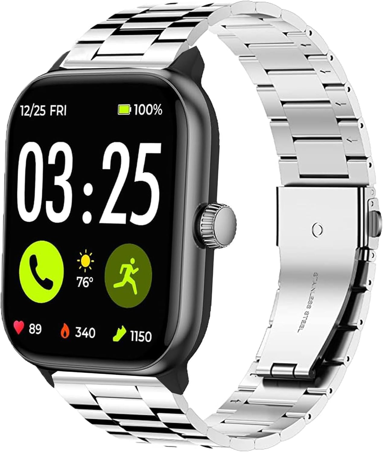 PHYSUN-Compatible with Spade & Co Health Smartwatch 4 bands, Stainless ...