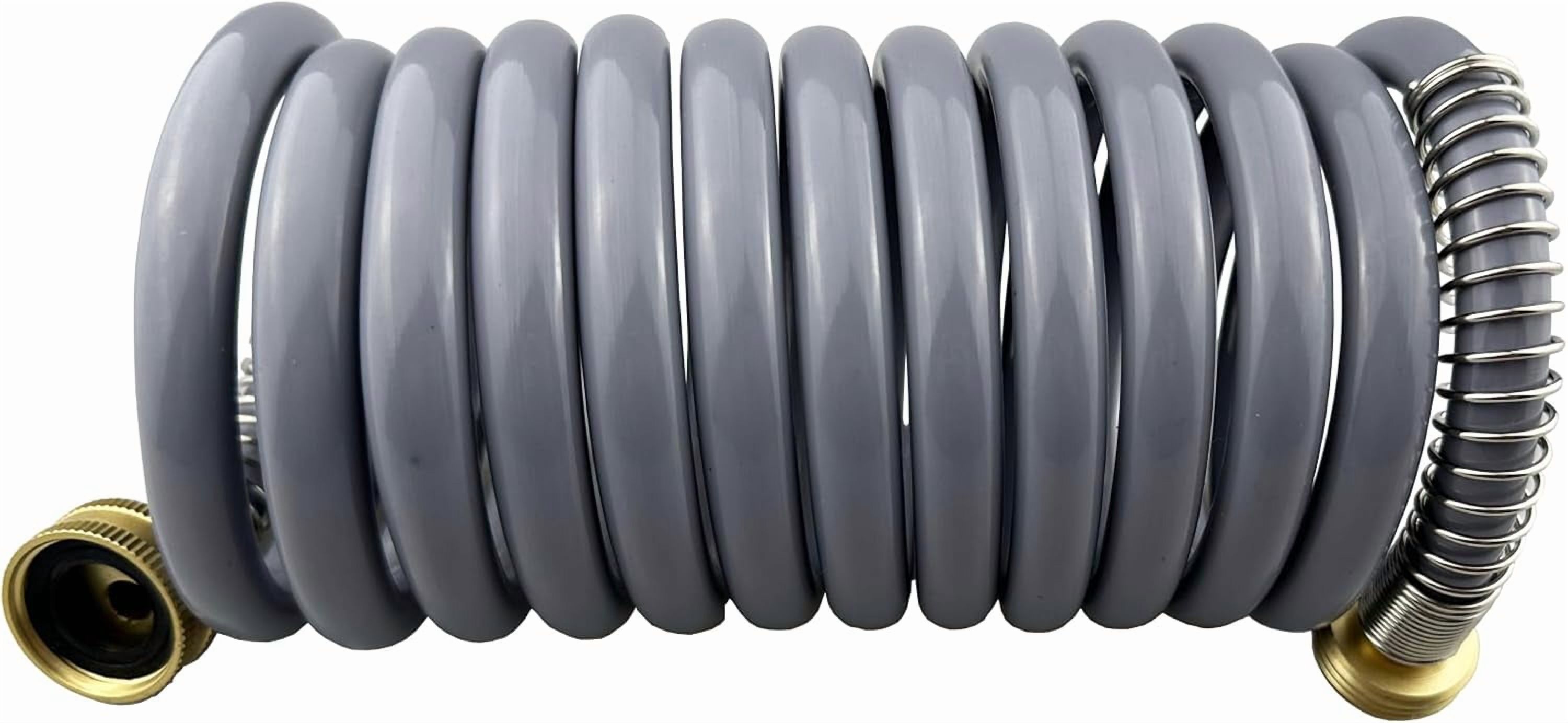 PHYSUN-Garden Hose, Green PU Curly Water Hose with Brass Connectors ...