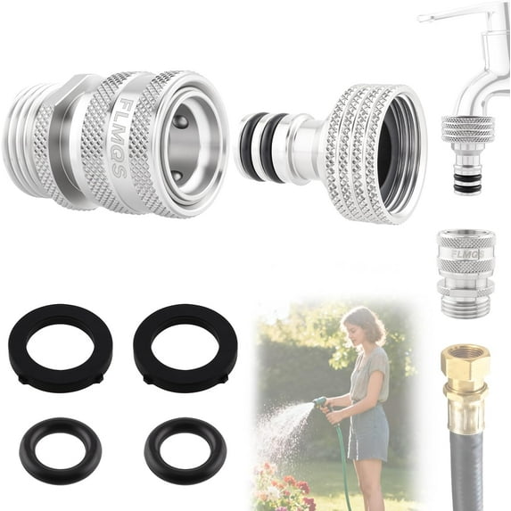 PHYSUN-Garden Hose Quick Connect, Solid Stainless Steel 3/4 inch GHT ...