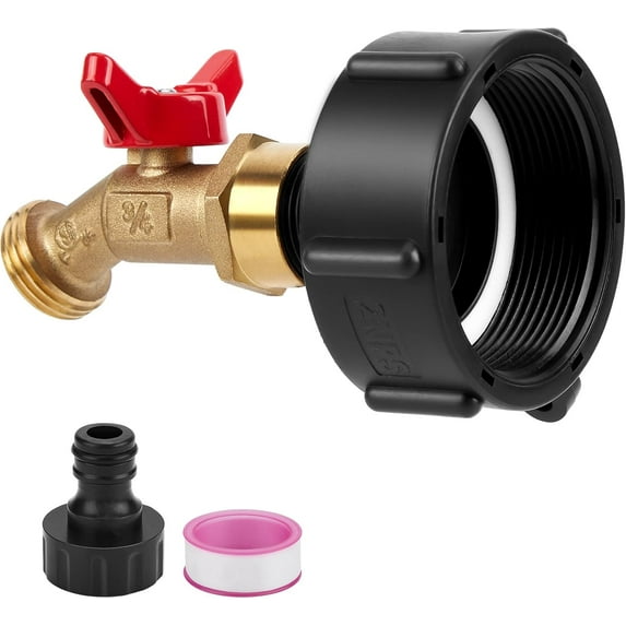 PHYSUN-IBC Tank Fitting, 2.36'' Fine Thread Adapter for 275-330 Gallon ...