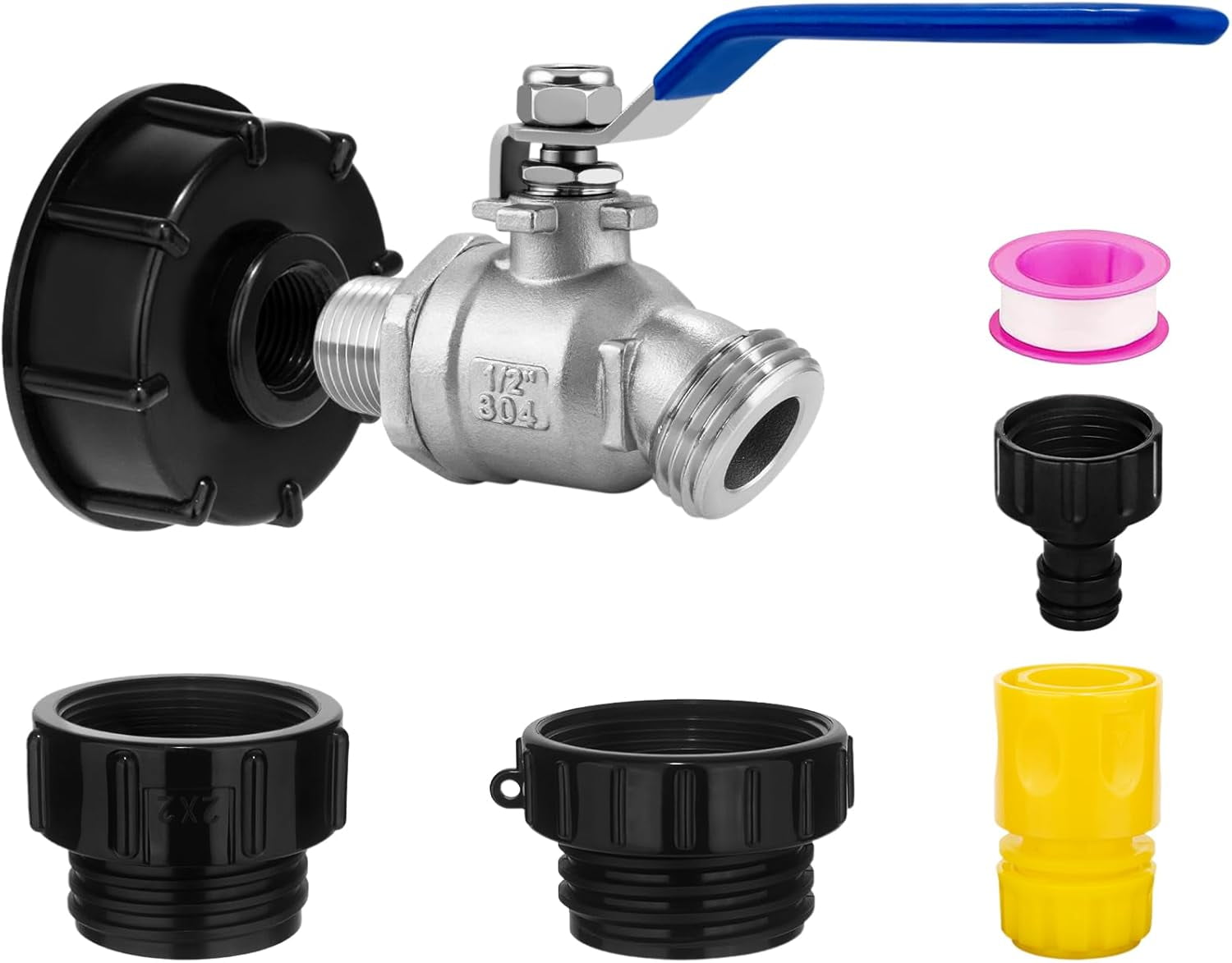 PHYSUN-IBC Tote Adapter 275-330 Gallon IBC Tote Tank Fittings High Flow ...