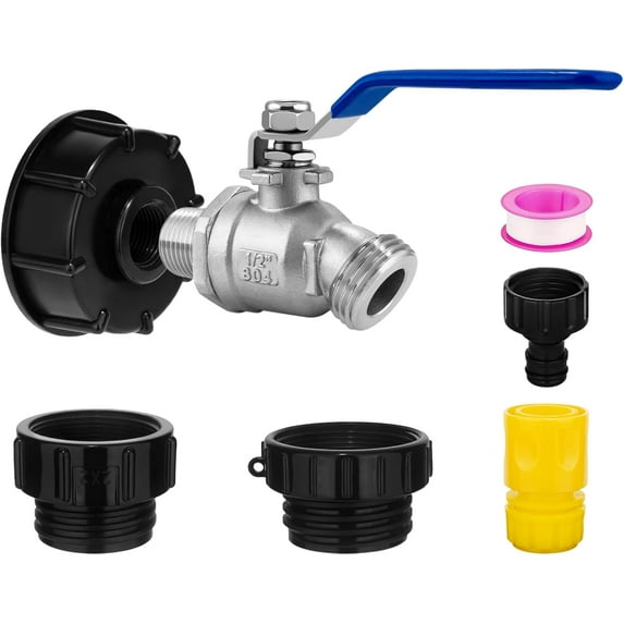 PHYSUN-IBC Tote Adapter 275-330 Gallon IBC Tote Tank Fittings High Flow ...