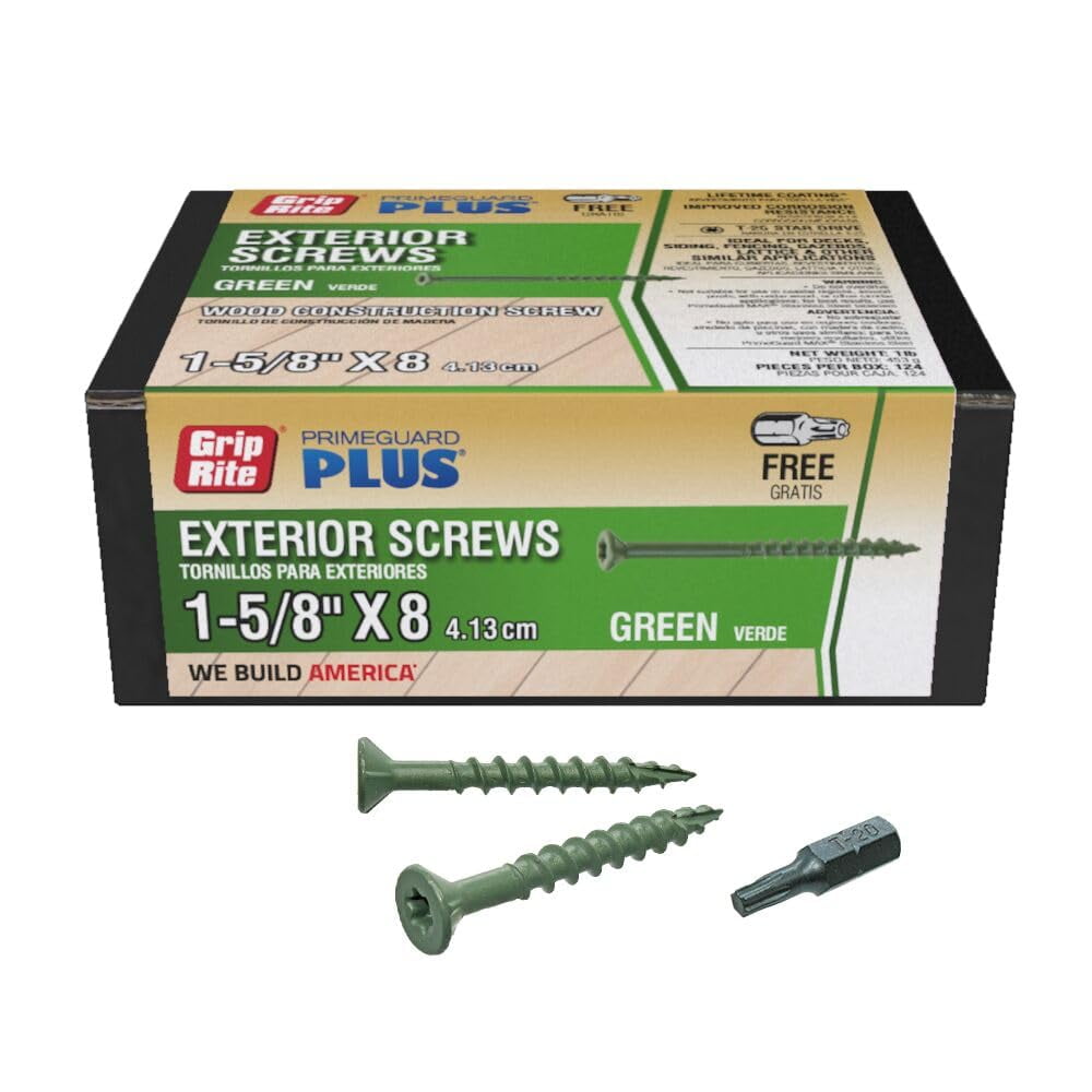 PHYSUN-L158ST1 PrimeGuard Plus #8 x 1-5/8" Wood to Wood Deck Screw ...