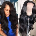 PHYSUN-Lace Front Wigs Synthetic Artificial Human Hair Pre-Plucked ...