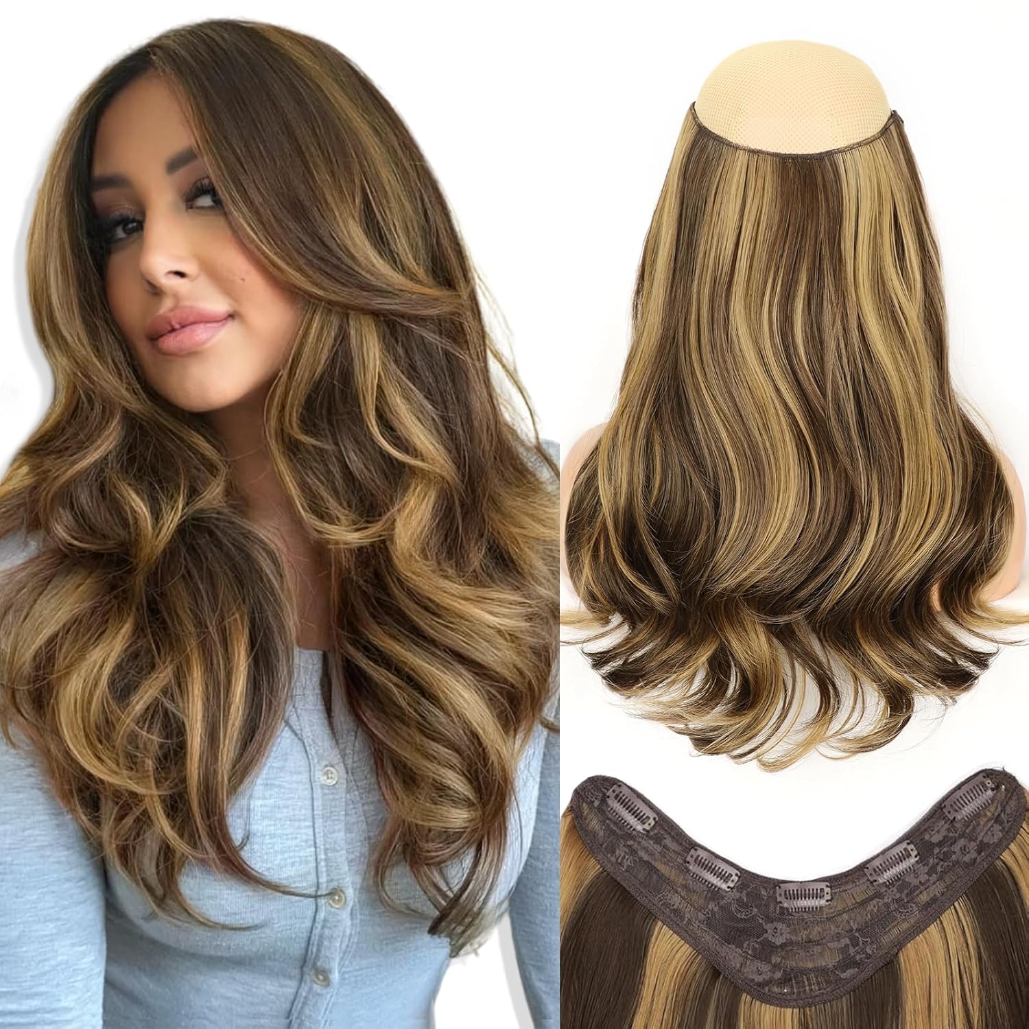PHYSUN-Long Wavy Hair Extensions for Women, Clip in Hair Extensions ...