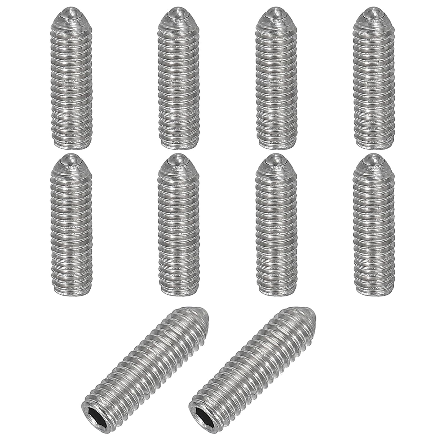 PHYSUN-M3x10mm Ball Point Set Screws, 10 Pcs 304 Stainless Steel Hex ...