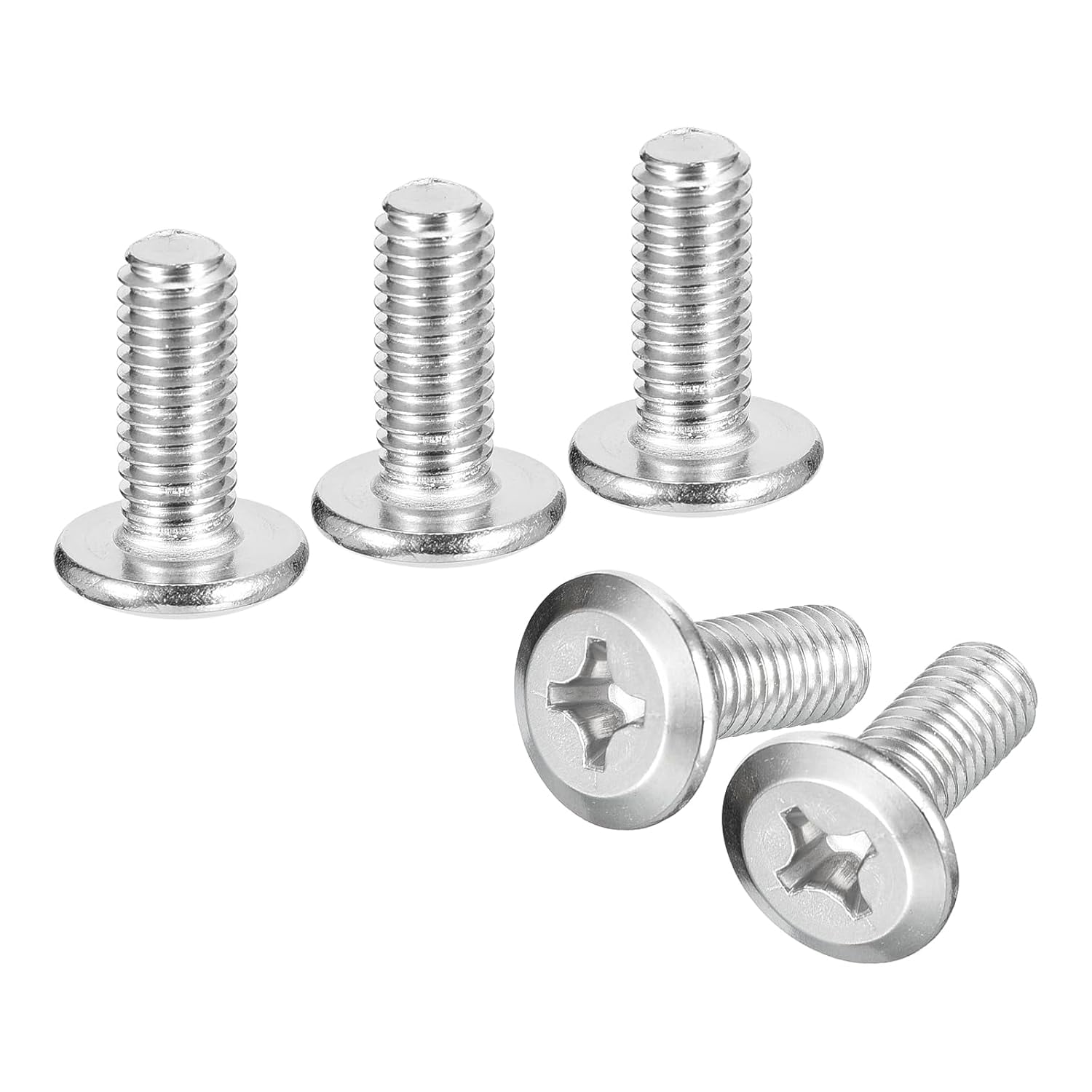 PHYSUN-M6x15mm Flat Round Head Phillips Head Screws, 25Pcs 304 ...