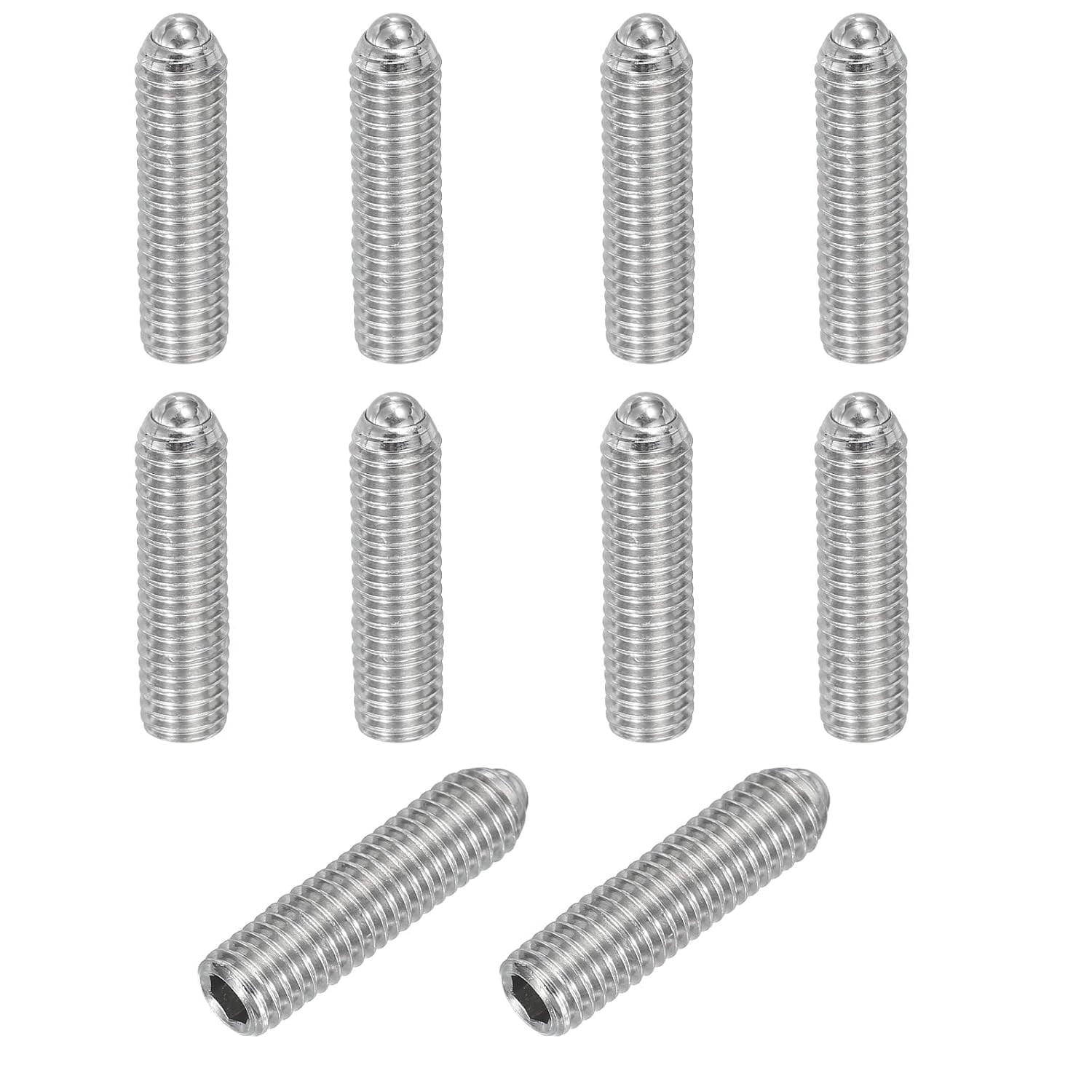 PHYSUN-M8x30mm Ball Point Set Screws, 10 Pcs 304 Stainless Steel Hex ...
