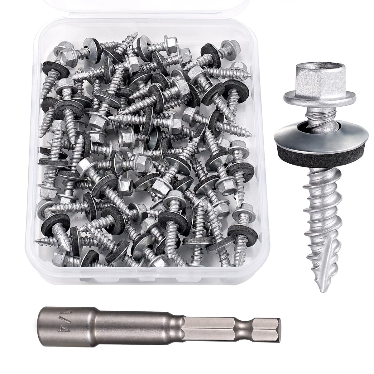 PHYSUN-Metal Roofing Screws Galvanized Hex Head Self-Tapping Screws ...
