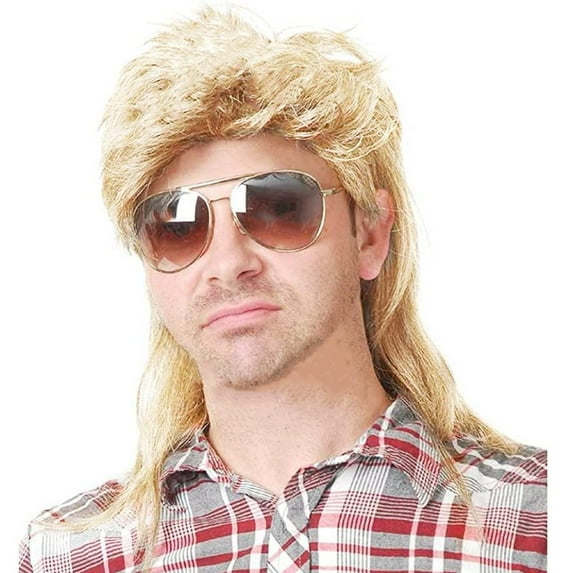 PHYSUN-Mullet Wigs for Men Gold 70s 80s Curly Retro Disco Rocker Punk ...