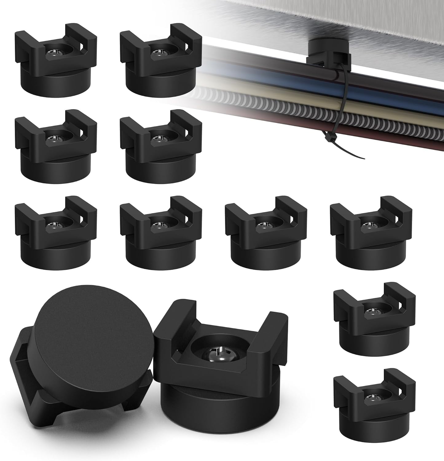 PHYSUN-Multipurpose Magnetic Cable Zip Tie Mounts - Includes 10pcs ...
