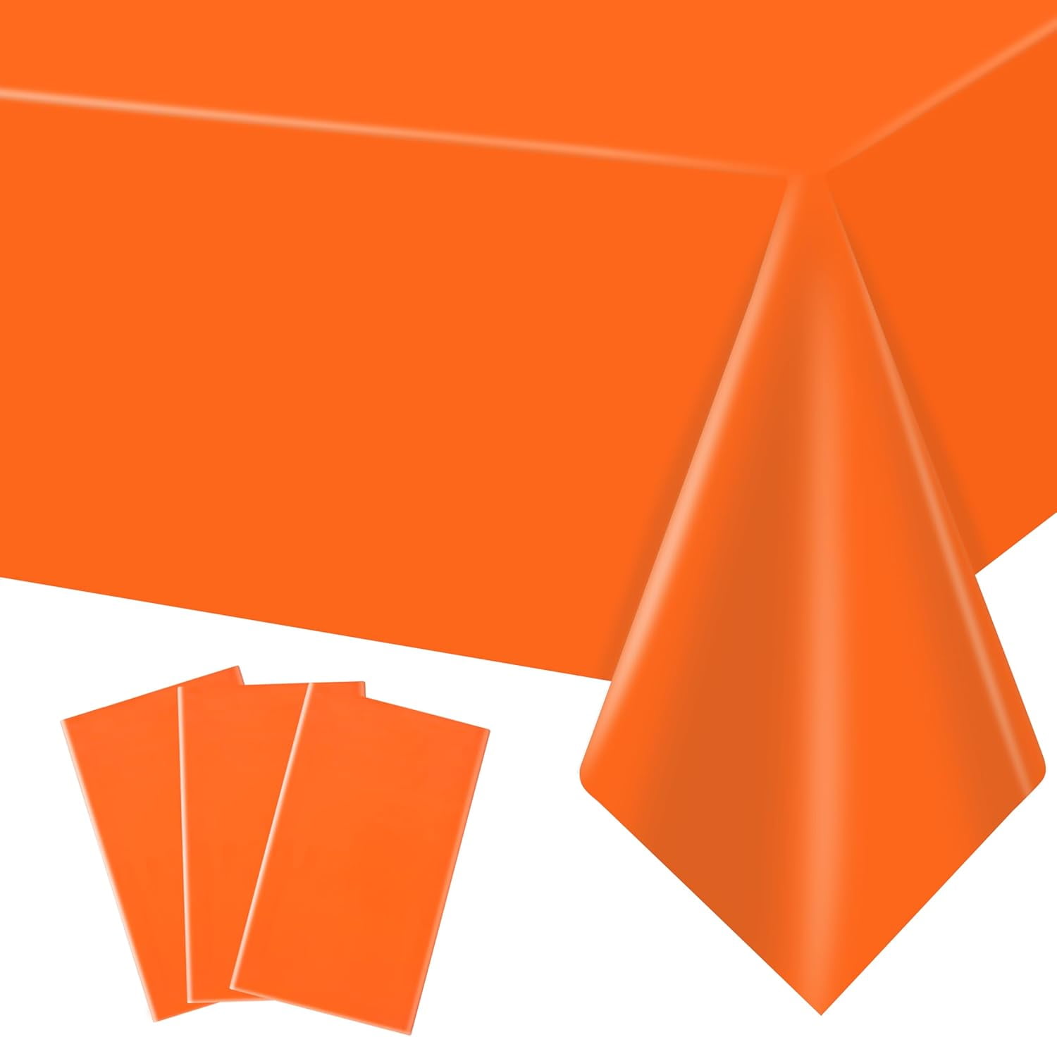 PHYSUN-Orange Plastic Tablecloth 3 Pack 54 x 108 Inch Rectangle Table ...