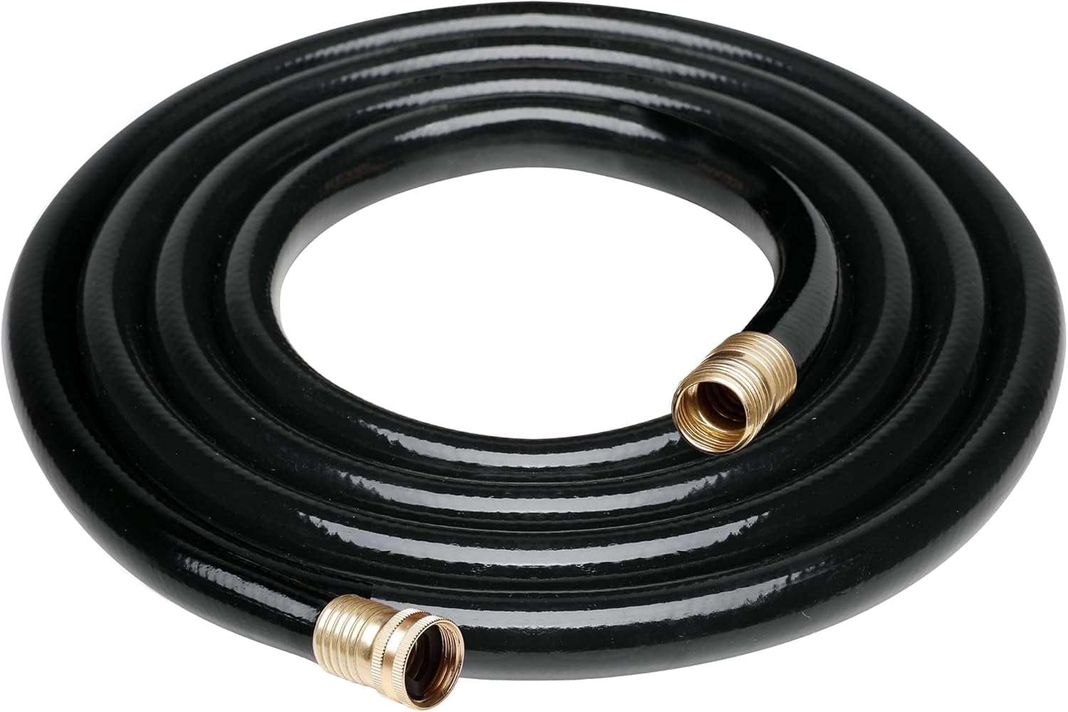 PHYSUN-Short Leader Black Garden Hose 5/8 in. x 15 ft. -Brass Aluminum ...