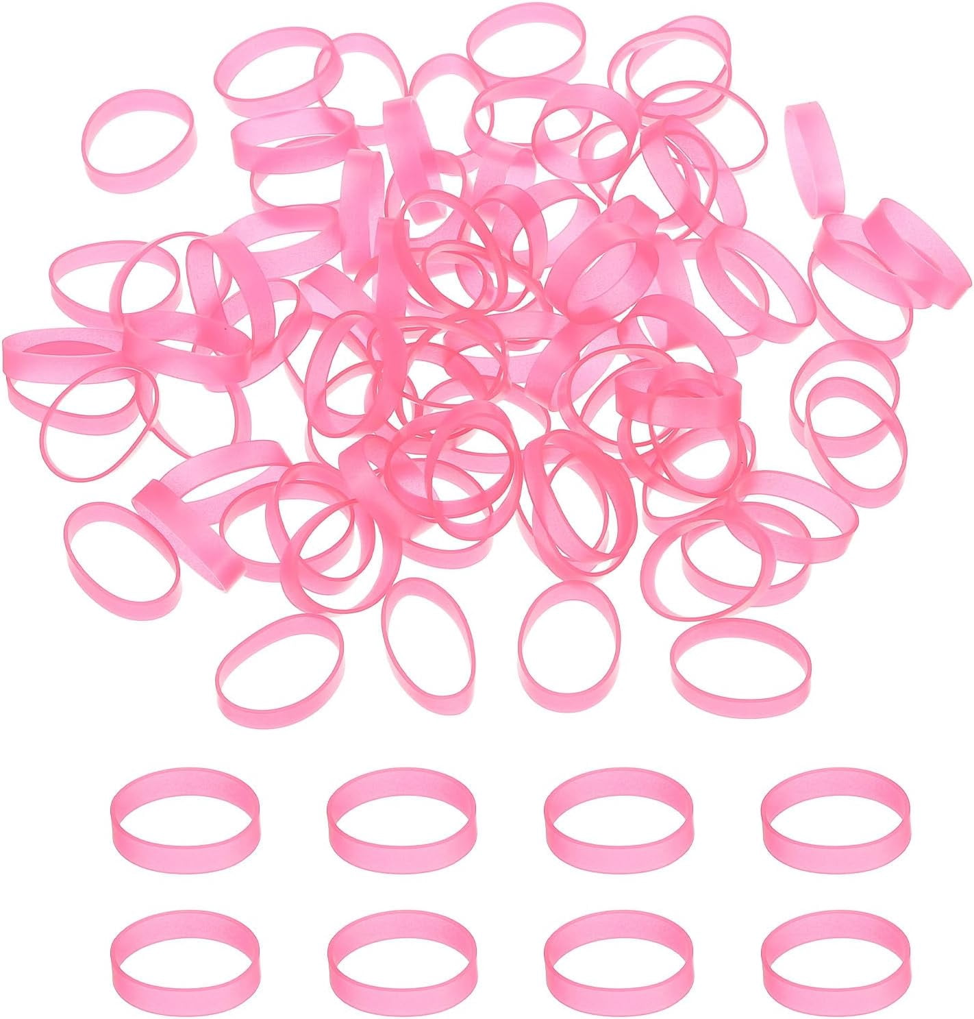 PHYSUN-Silicone Rubber Bands Cable Ties 1.1", 80 Pcs Flat Rubber ...