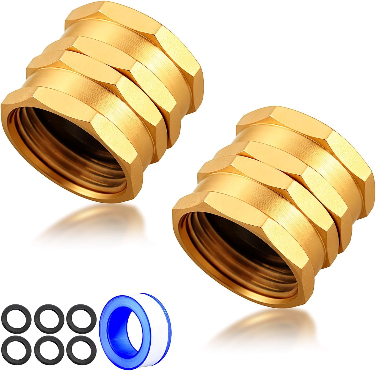 PHYSUN-Solid brass Garden Hose Fittings female Connectors Adapter Heavy ...