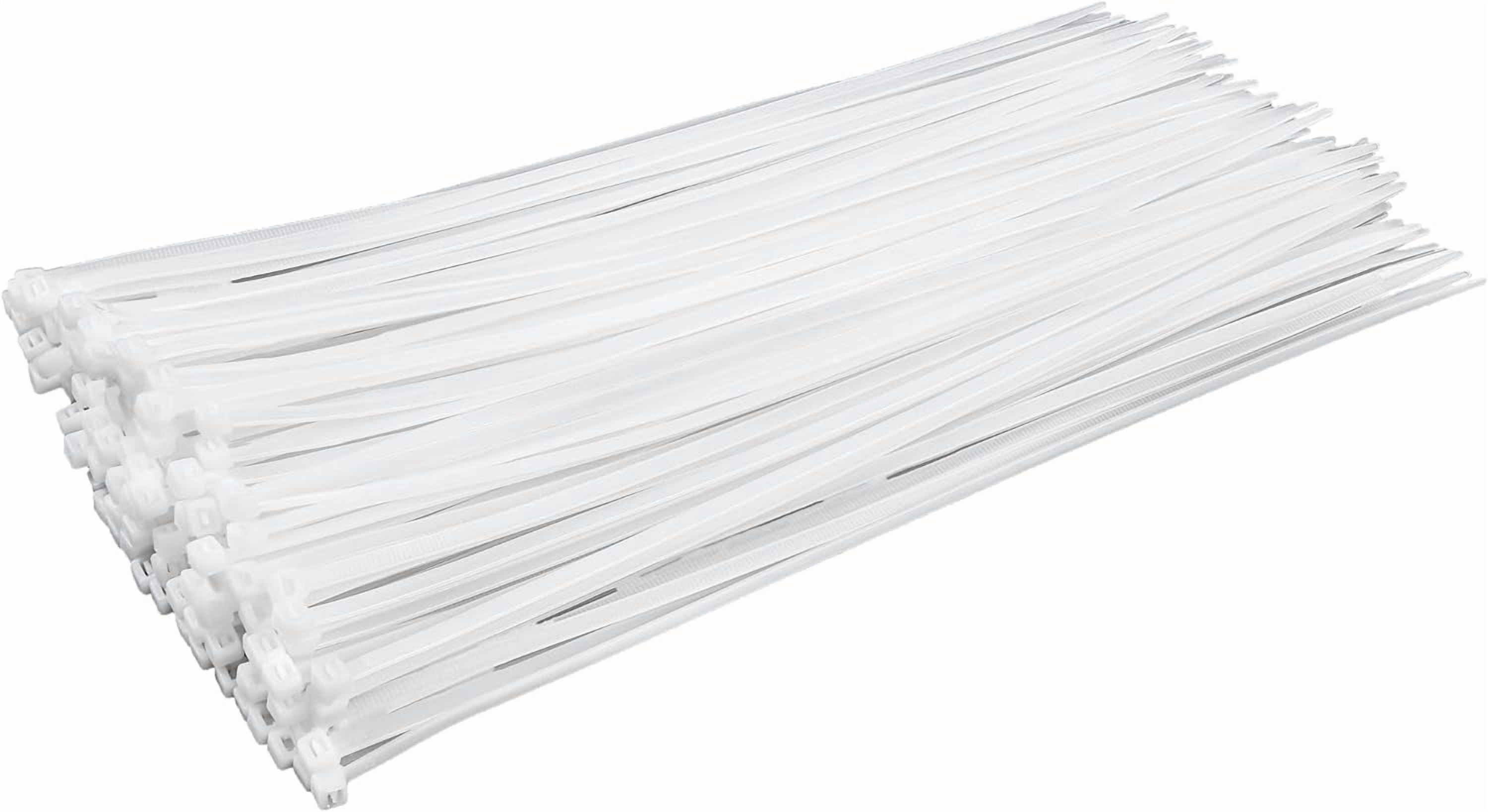 PHYSUN-White Zip Ties 14 inch (100 Pack), Clear, 50 lb, UV Resistant ...