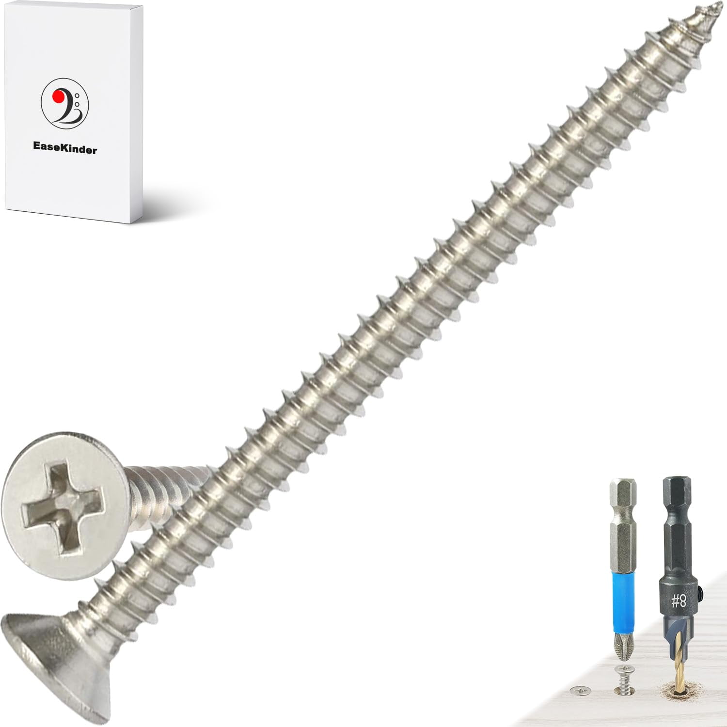 PHYSUN-Wood Screws - 50PCS Flat Head Phillips Screws, 304 Stainless ...