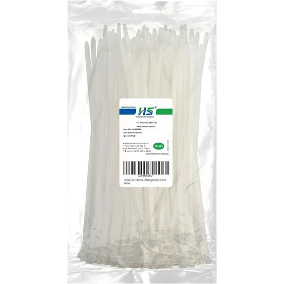 PHYSUN-Zip Ties 10 Inch White 50 LBS Nylon Medium Clear Cable Ties ...
