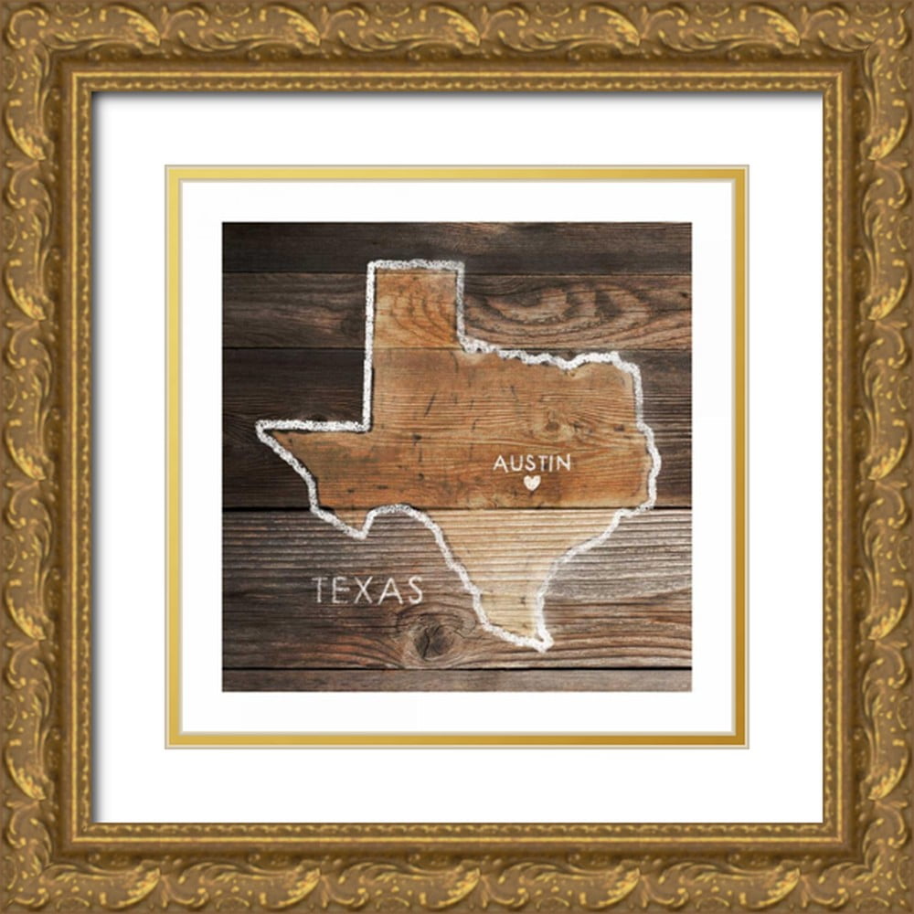 PI Galerie 15x15 Gold Ornate Wood Framed with Double Matting Museum Art ...