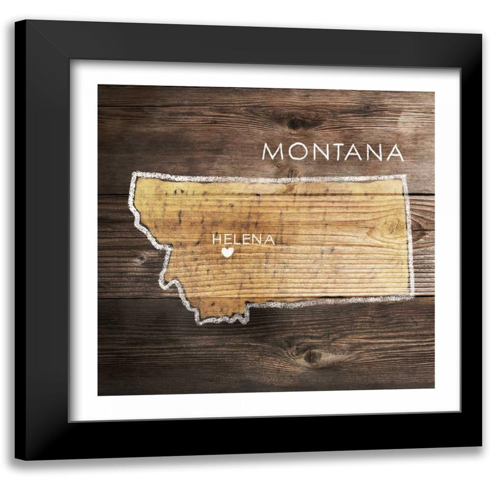 PI Galerie 20x20 Black Modern Framed Museum Art Print Titled - Montana ...