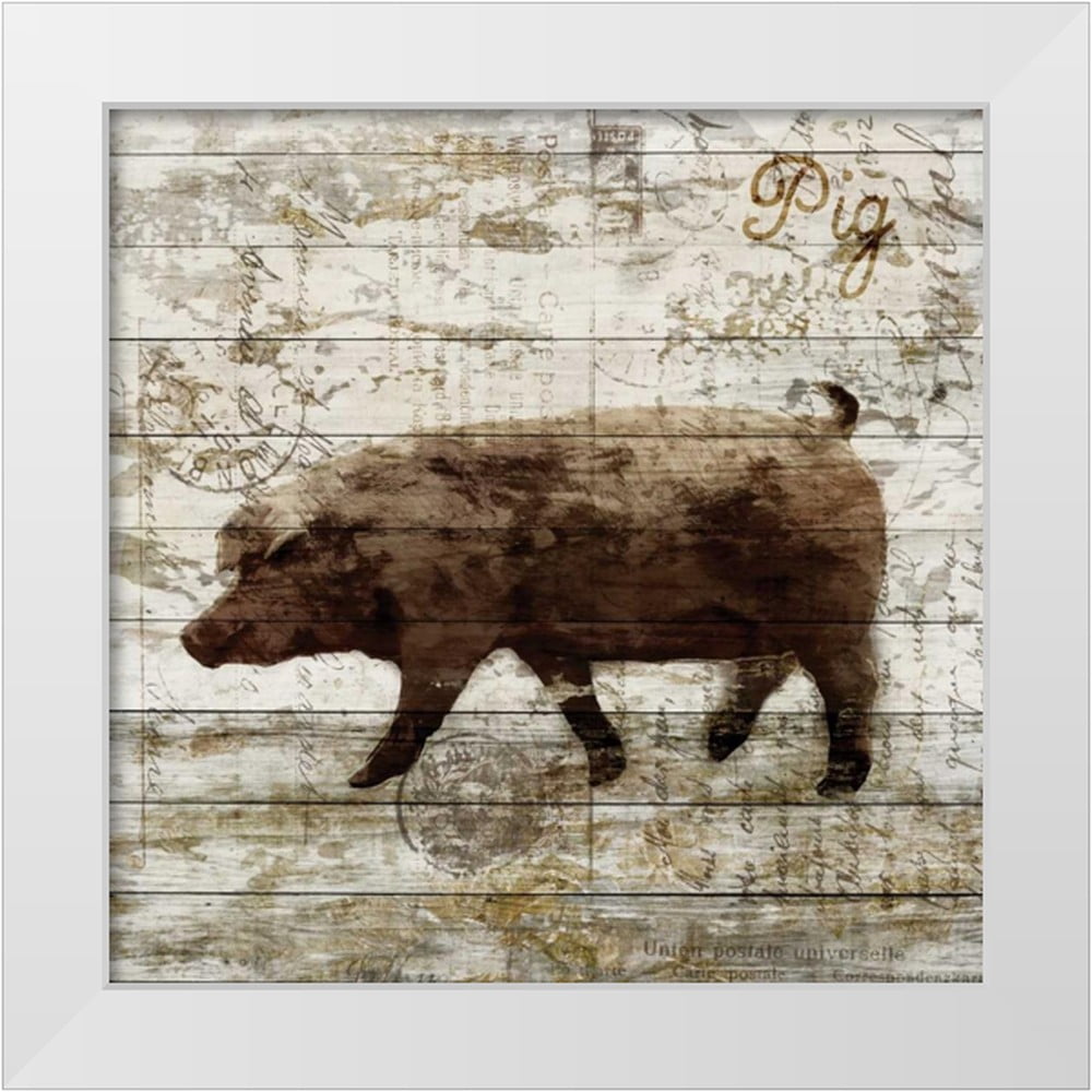 PI Studio 12x12 White Modern Wood Framed Museum Art Print Titled - Pig ...