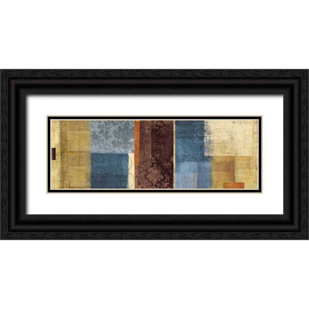 PI Studio 14x7 Black Ornate Wood Framed with Double Matting Museum Art ...