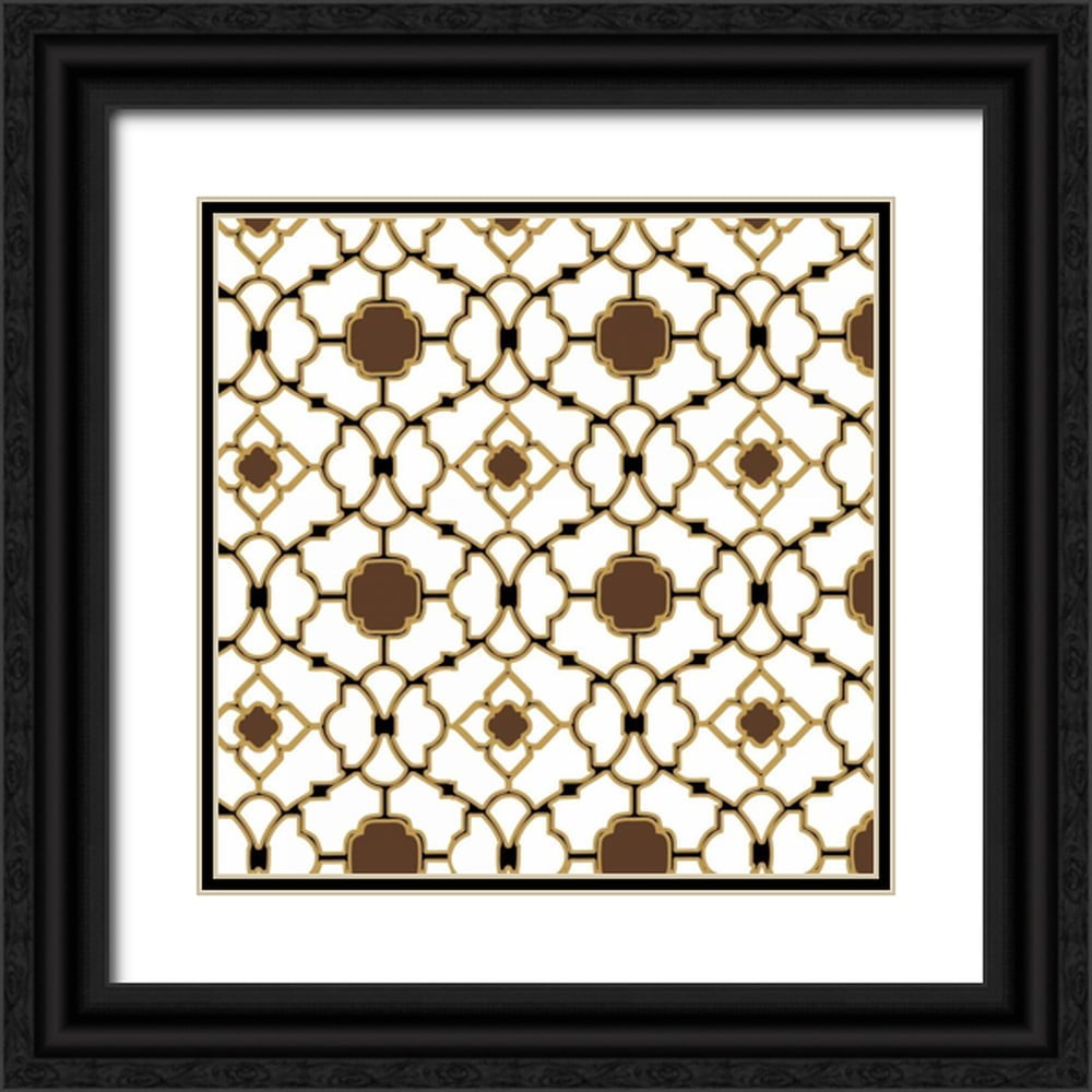 PI Studio 15x15 Black Ornate Wood Framed with Double Matting Museum Art ...