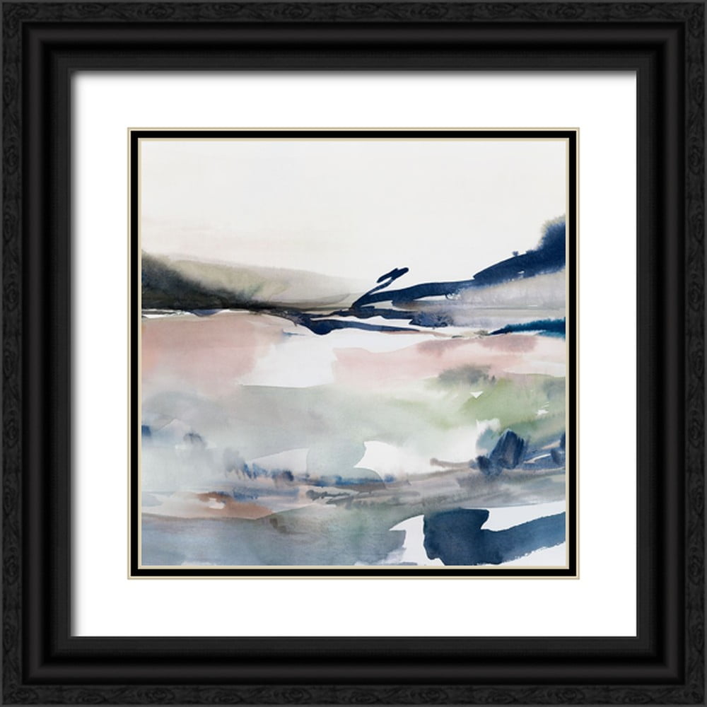PI Studio 15x15 Black Ornate Wood Framed with Double Matting Museum Art ...