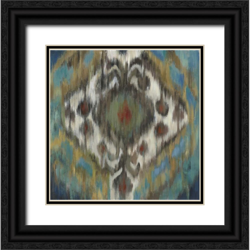 PI Studio 15x15 Black Ornate Wood Framed with Double Matting Museum Art Print Titled - Peacock ...