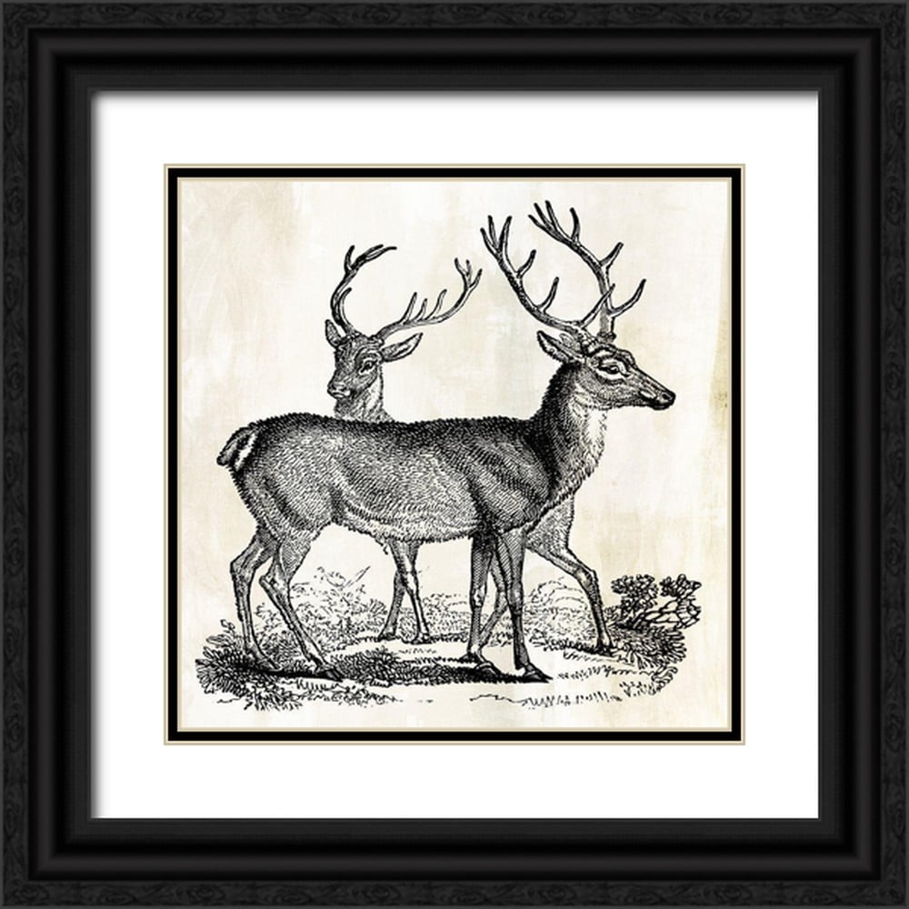 PI Studio 15x15 Black Ornate Wood Framed with Double Matting Museum Art ...