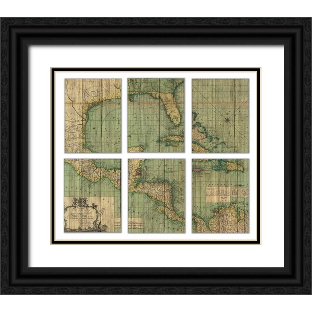 PI Studio 17x15 Black Ornate Wood Framed with Double Matting Museum Art ...