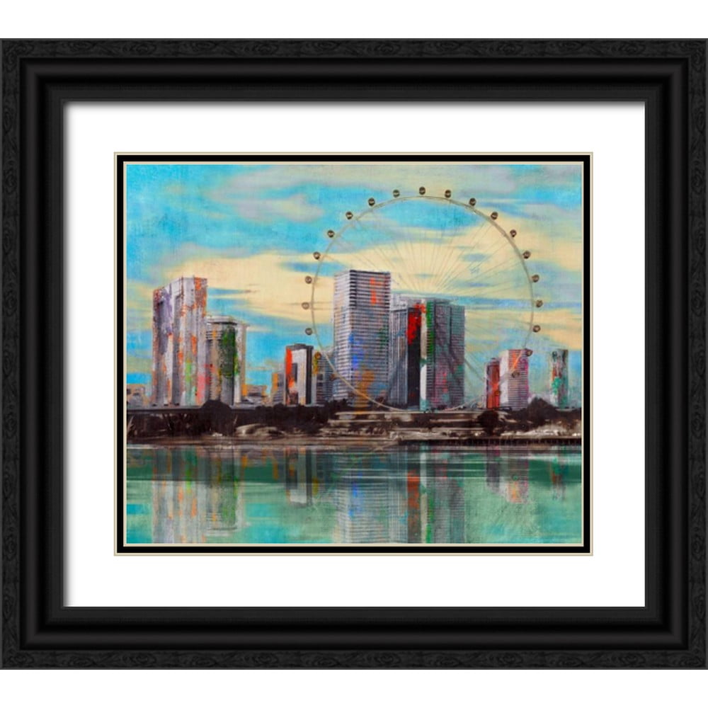 PI Studio 17x15 Black Ornate Wood Framed with Double Matting Museum Art ...