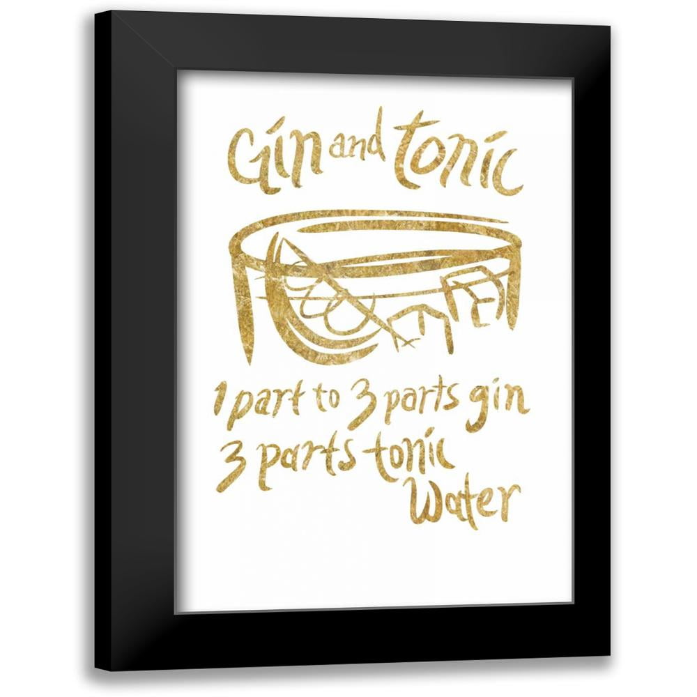 PI Studio 17x24 Black Modern Framed Museum Art Print Titled - Gin and Tonic gold - Walmart.com