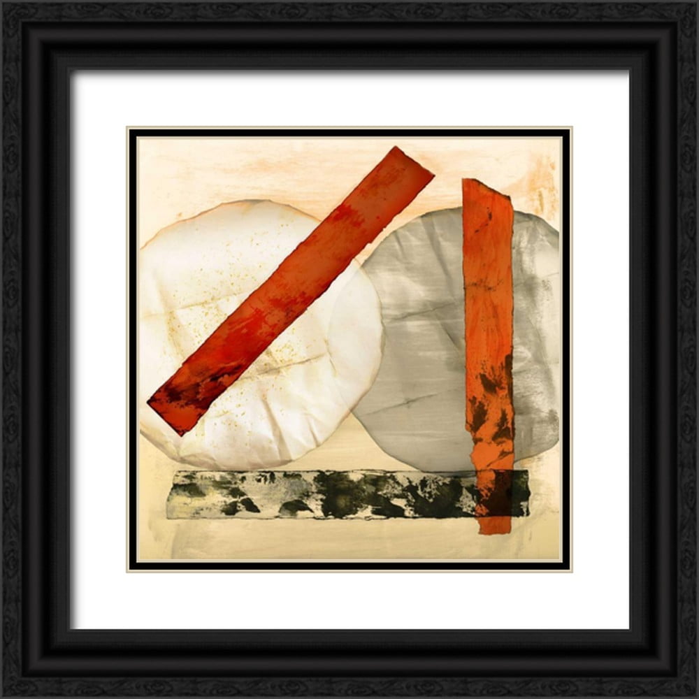 PI Studio 26x26 Black Ornate Wood Framed with Double Matting Museum Art ...