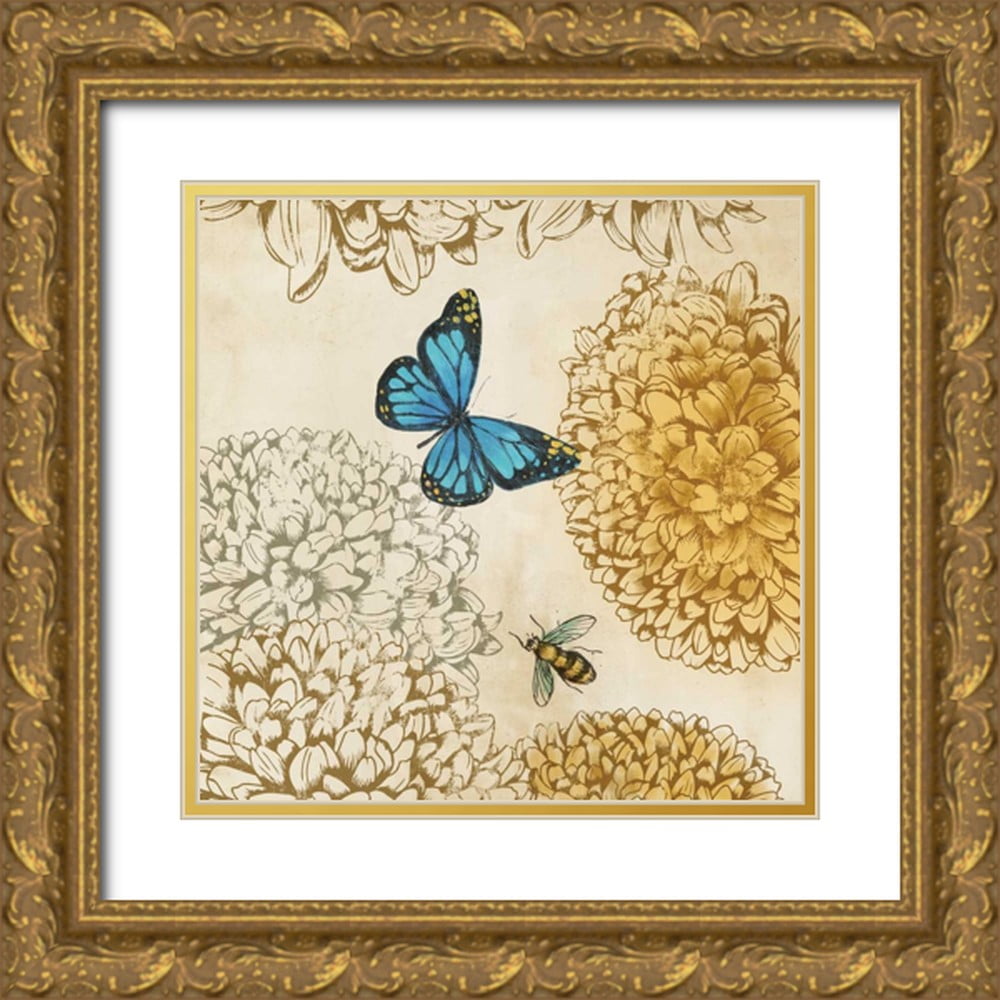 PI Studio 26x26 Gold Ornate Wood Framed with Double Matting Museum Art Print Titled - Butterfly ...