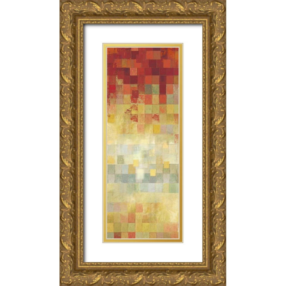 PI Studio 8x14 Gold Ornate Wood Framed with Double Matting Museum Art ...